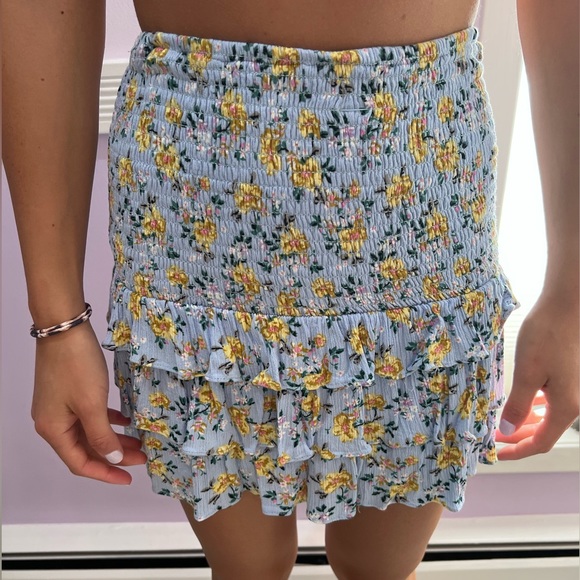 Skylar + Madison | Skirts | Skylar And Madison Blue Flower Skirt | Poshmark